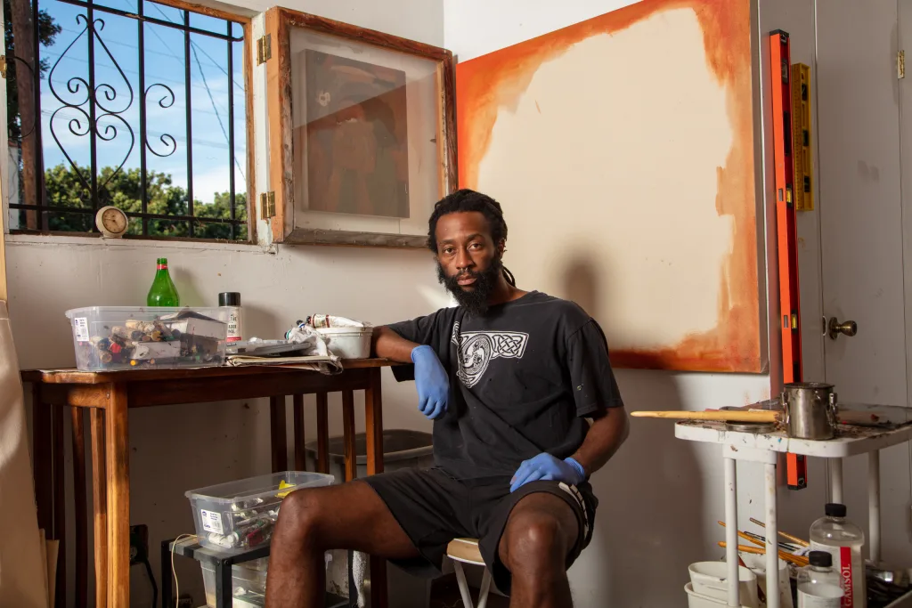 Lenworth McIntosh in his Los Angeles studio